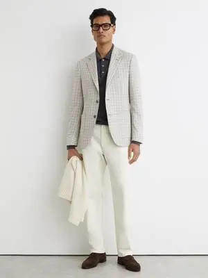 REISS Canty Houndstooth Tailored-fit Blazer