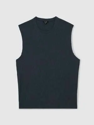 REISS Melgreen Textured Crew-neck Vest
