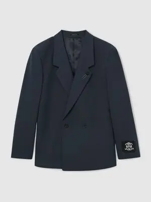 REISS Ruban Monogram Relaxed-fit Double-breasted Blazer