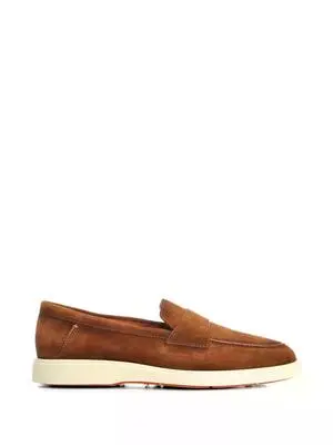 Santoni Suede Loafers - Brown