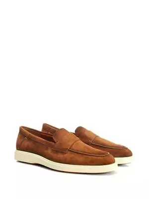 Santoni Suede Loafers - Brown