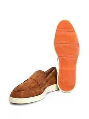 Santoni Suede Loafers - Brown