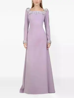 Dina Melwani Plain Evening Dresses