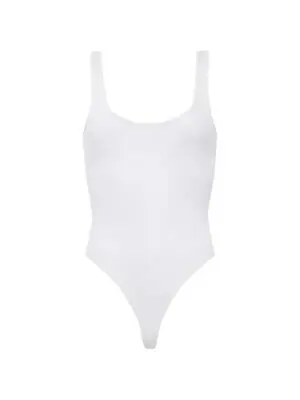 L'Agence Nica Scoopneck Ribbed Bodysuit - White