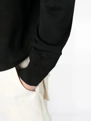 GOLDEN GOOSE Long-sleeve Knitted Polo Shirt - Black