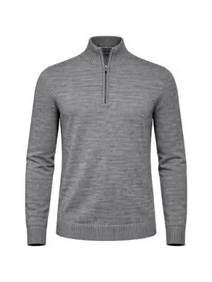 PATRICK ASSARAF Quarter-zip Funnel-neck Sweater