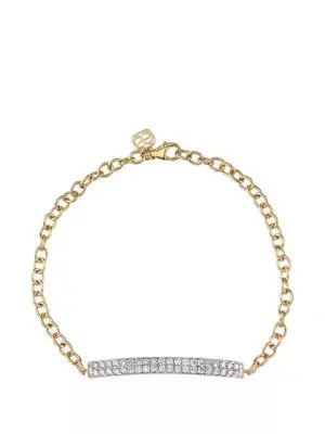SYDNEY EVAN Yellow Link Bar Pavé Bracelet - Gold