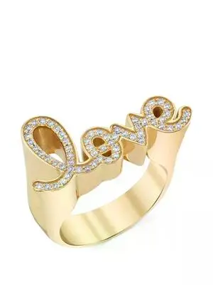 SYDNEY EVAN 14kt Yellow Love Script Ring - Gold
