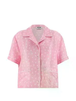 Moschino Goose-print Silk Shirt - Pink