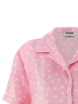 Moschino Goose-print Silk Shirt - Pink