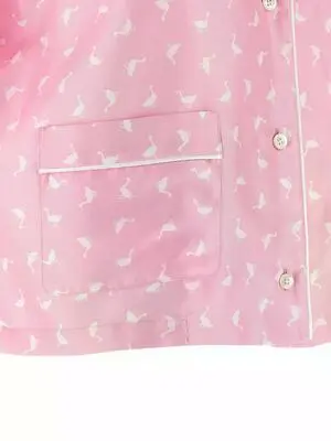 Moschino Goose-print Silk Shirt - Pink