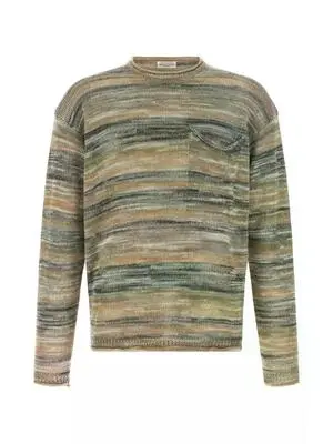 ROBERTO COLLINA Striped Crew-neck Sweater