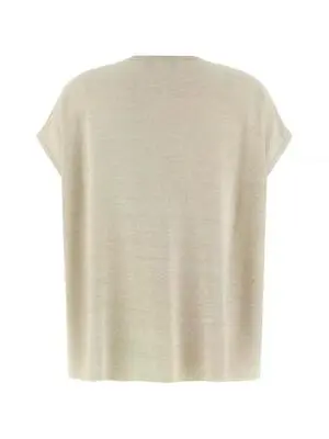Fabiana Filippi V-neck Short Sleeve Sweater - Neutrals