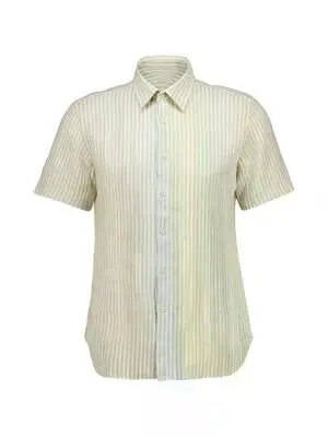 120% Lino Striped Short-sleeve Shirt - Neutrals