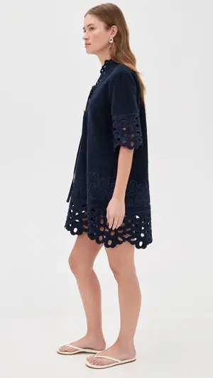 Sea Leila Eyelet Tunic Dress - Navy