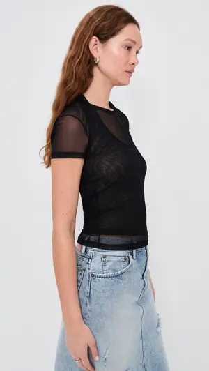 Helmut Lang Mesh Layered Tee