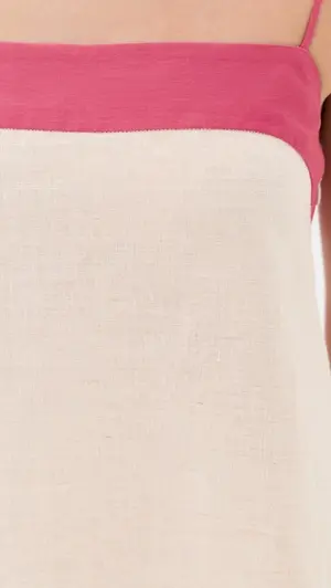 Staud Laura Linen Mini Dress - Blush Canyon