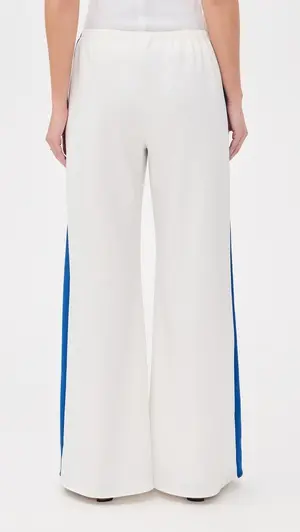 LA LIGNE Side Stripe Colby Pants - Ivory/cobalt