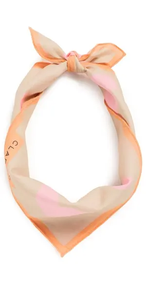 Clare V. Bandana - Khaki With Pink