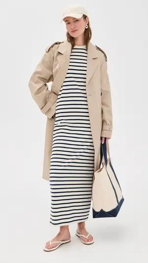 ANINE BING Wynne Stripe Jersey Maxi Dress