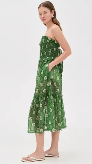 Sea Gloria Floral Print Smocked Midi Dress