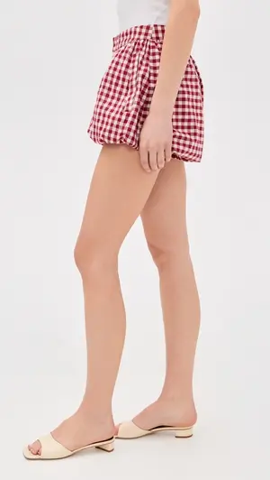 MAUDE CLUB Gingham Capri Shorts