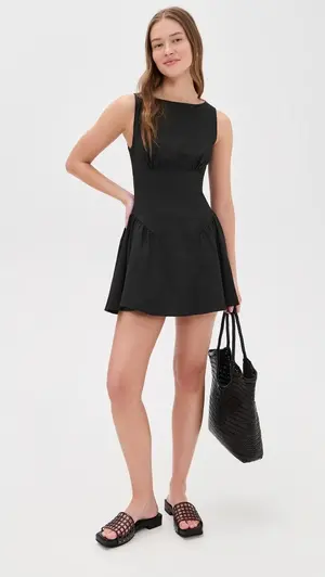 Staud Gwen Mini Dress - Black