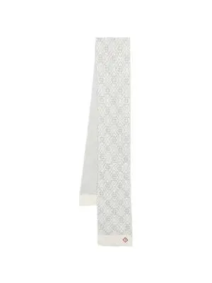 Casablanca Patterned Scarf - White