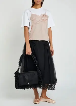 Simone Rocha Pillowcase Ruffled Nylon Shoulder Bag - Black