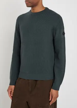 Moncler Logo Waffle-knit Wool Jumper
