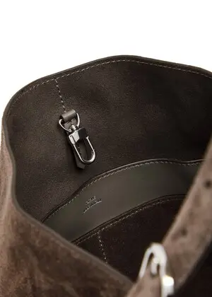 TOTEME Belted Suede Tote - Dark Grey