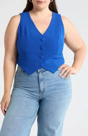 SUGARLIPS Stretch Woven Vest - Navy