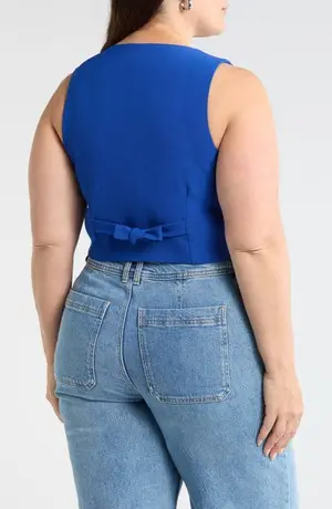 SUGARLIPS Stretch Woven Vest - Navy