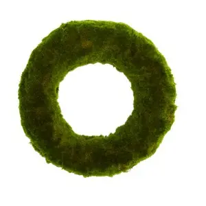 NEARLY NATURAL 18-in Moss Artificial Wreath - Green
