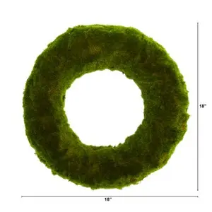 NEARLY NATURAL 18-in Moss Artificial Wreath