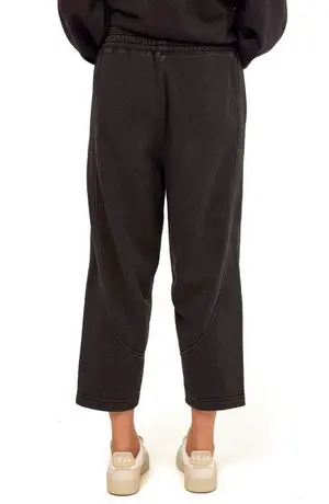 THREADS 4 THOUGHT Chantel Mineral Wash Crop Wide Leg Pants - Black