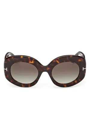 TOM FORD Claudette 51mm Round Sunglasses