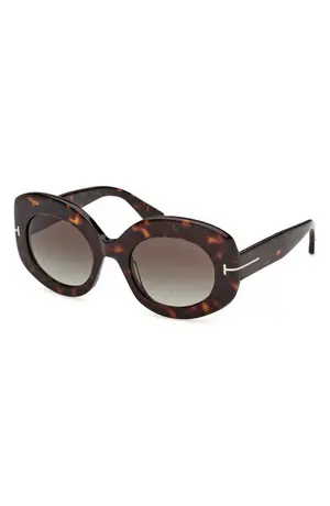 TOM FORD Claudette 51mm Round Sunglasses