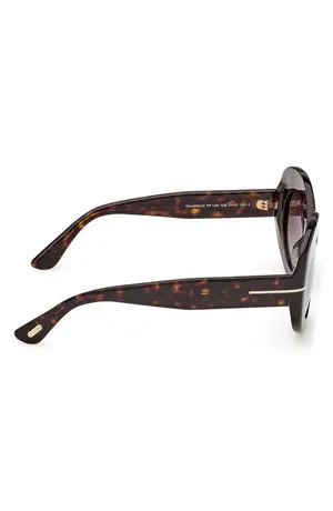 TOM FORD Claudette 51mm Round Sunglasses