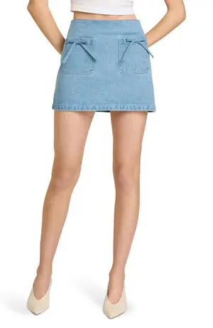 WAYF Dehlia Denim Miniskirt