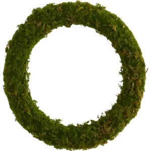 NEARLY NATURAL 20-in Moss Artificial Wreath - Green