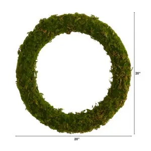 NEARLY NATURAL 20-in Moss Artificial Wreath