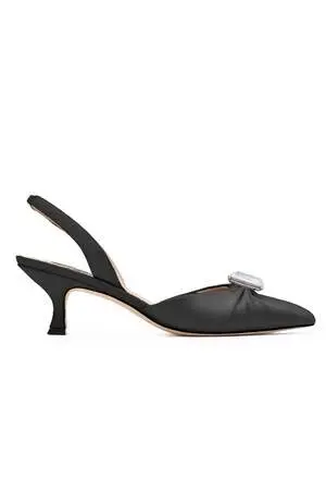 Sachin & Babi York Duchess Satin Kitten Heel - Black