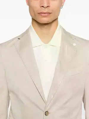 LUIGI BIANCHI Patch Pocket Blazer - Neutrals