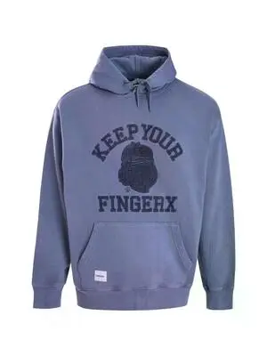 FINGERCROXX Logo-patch Hoodie - Blue