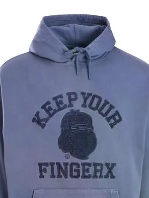 FINGERCROXX Logo-patch Hoodie - Blue