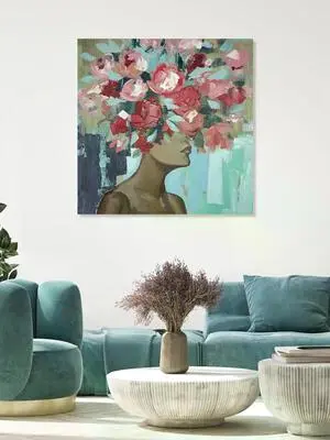 AGAVE QUADRI Avril Painting In Wooden Frame