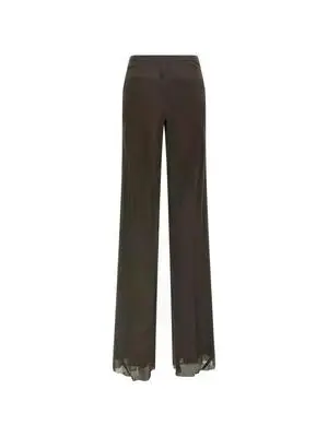 Rick Owens Bias Silk Trousers - Brown