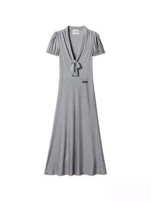 Miu Miu Tie-neck Midi Dress