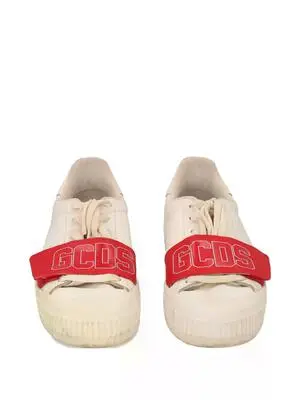 Gcds Stripe Strap Leather Sneakers
